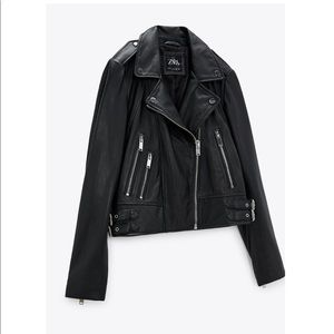 Zara | Jackets & Coats | Zara Leather Biker Jacket | Poshmark